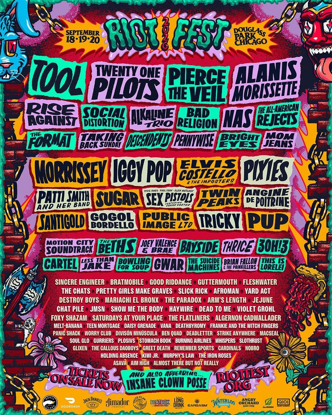 Riot Fest 2026 Unveils Massive Lineup Featuring Tool, ICP, Twenty One ...
